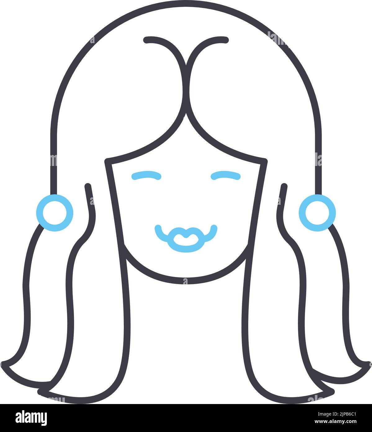 Hair Style Line Icon Outline Symbol Vector Illustration Concept Sign