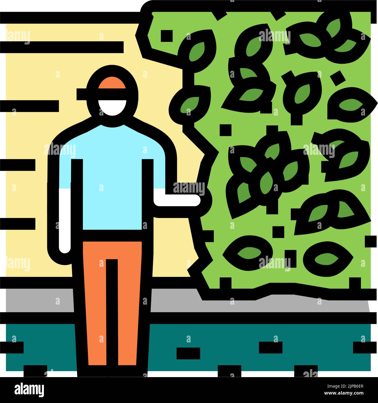 living walls installation color icon vector illustration Stock Vector ...