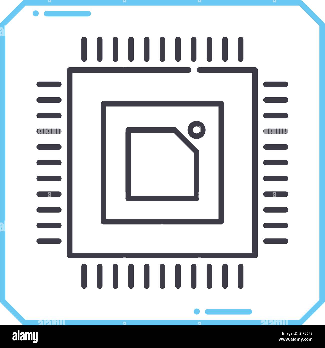 processor line icon, outline symbol, vector illustration, concept sign ...