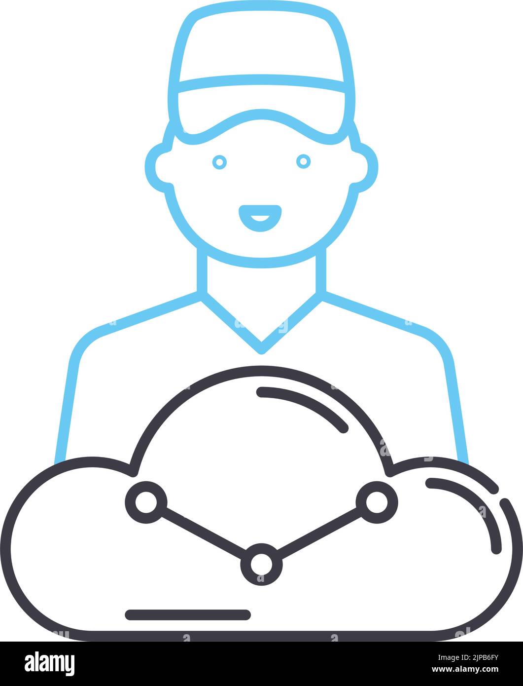 network administration line icon, outline symbol, vector illustration ...