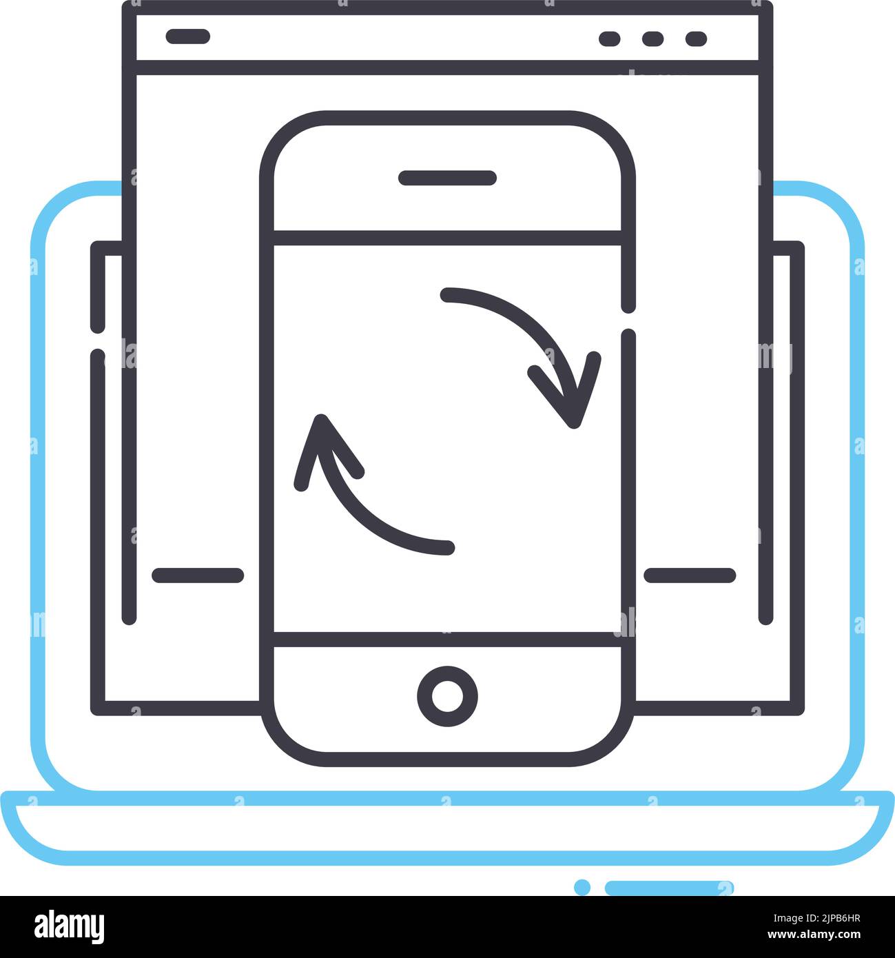 sync line icon, outline symbol, vector illustration, concept sign Stock Vector Image & Art - Alamy