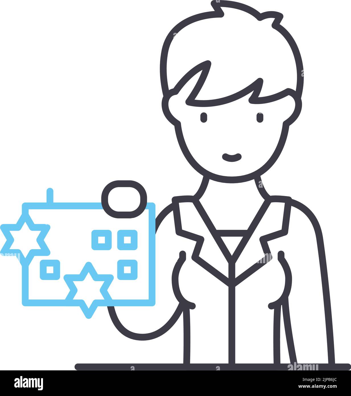 salesman line icon, outline symbol, vector illustration, concept sign ...