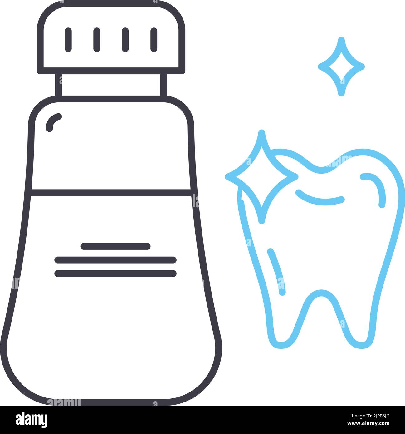 mouthwash line icon, outline symbol, vector illustration, concept sign ...