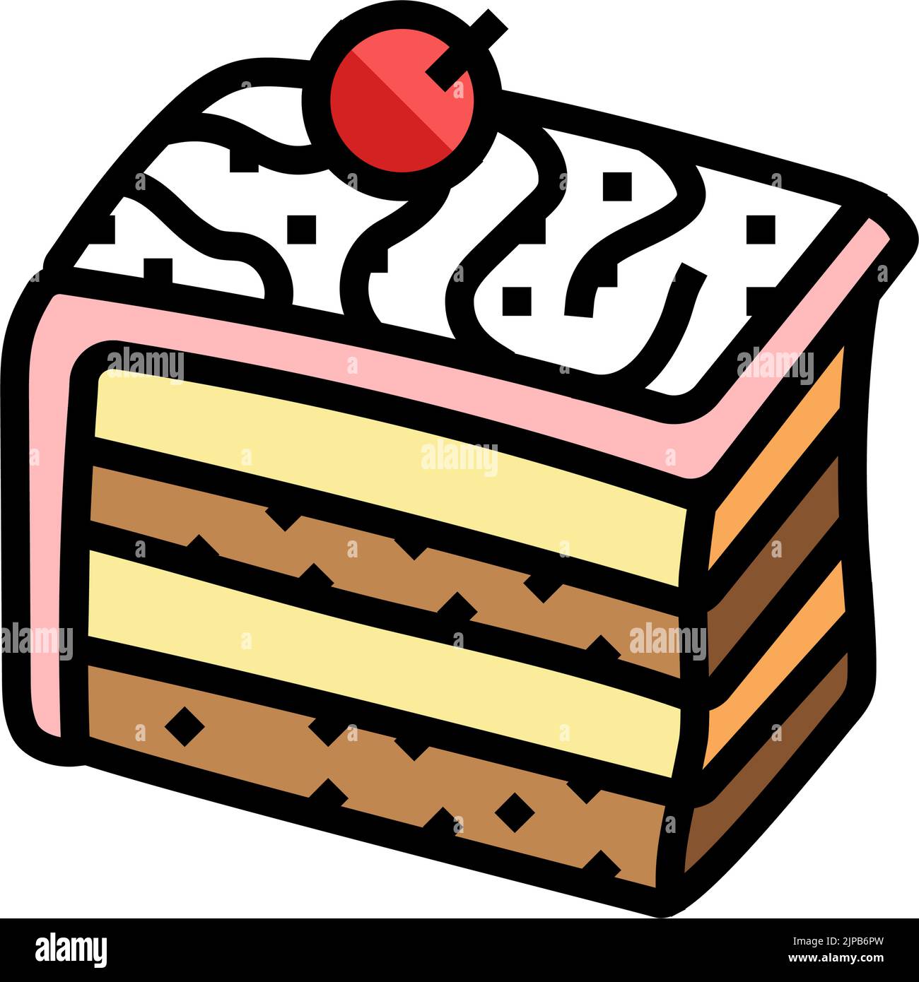 piece cake food dessert color icon vector illustration Stock Vector ...