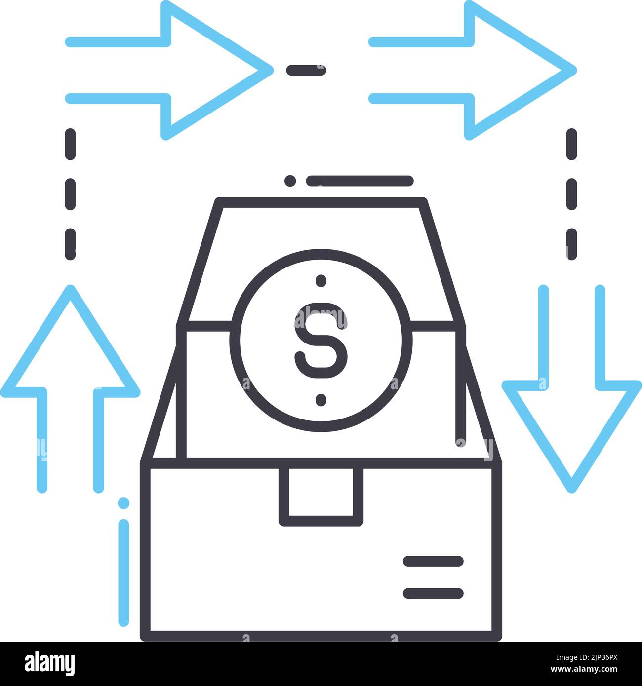 trade imports line icon, outline symbol, vector illustration, concept ...