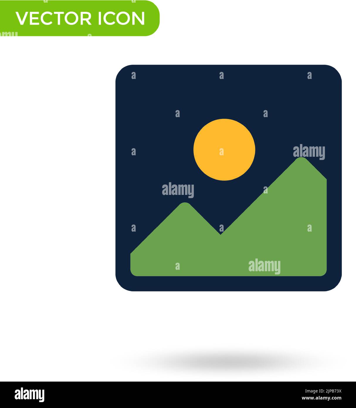 picture mountain sun icon. minimal and creative icon isolated on white ...