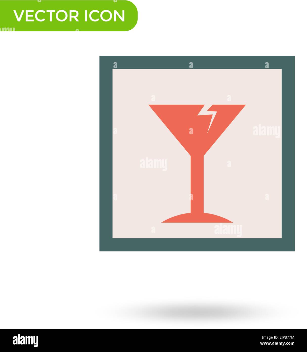 Fragile glass transportation icon. minimal and creative icon isolated ...