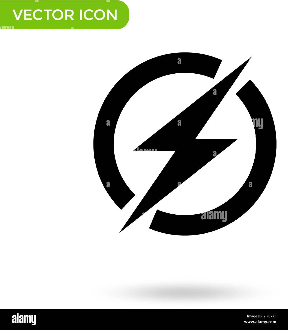 thunder bolt circle icon. minimal and creative icon isolated on white ...