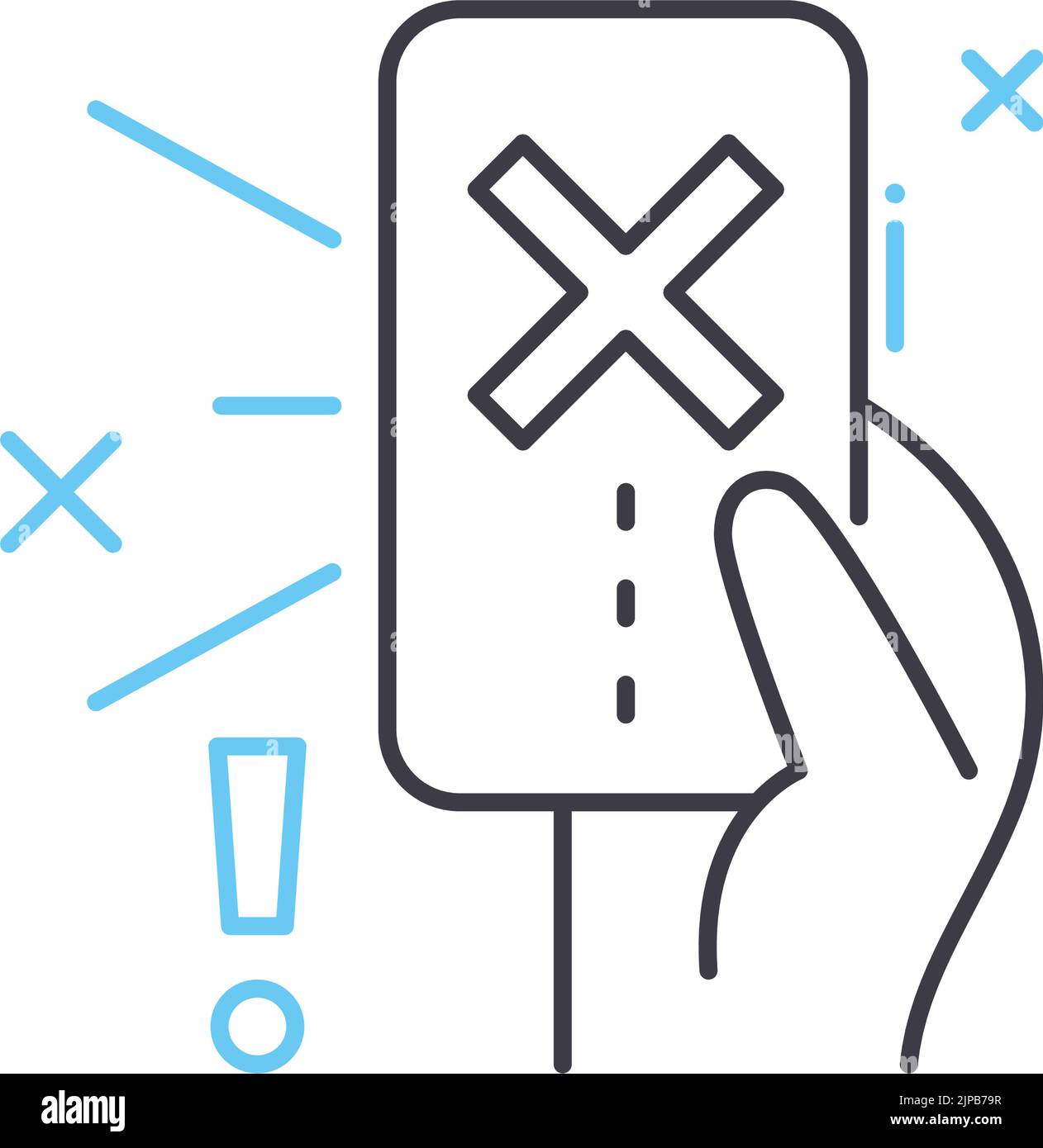 football red card line icon, outline symbol, vector illustration ...