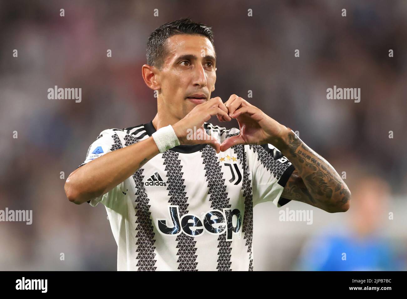 Turin, Italy, 15th August 2022. Angel Di Maria of Juventus celebrates ...