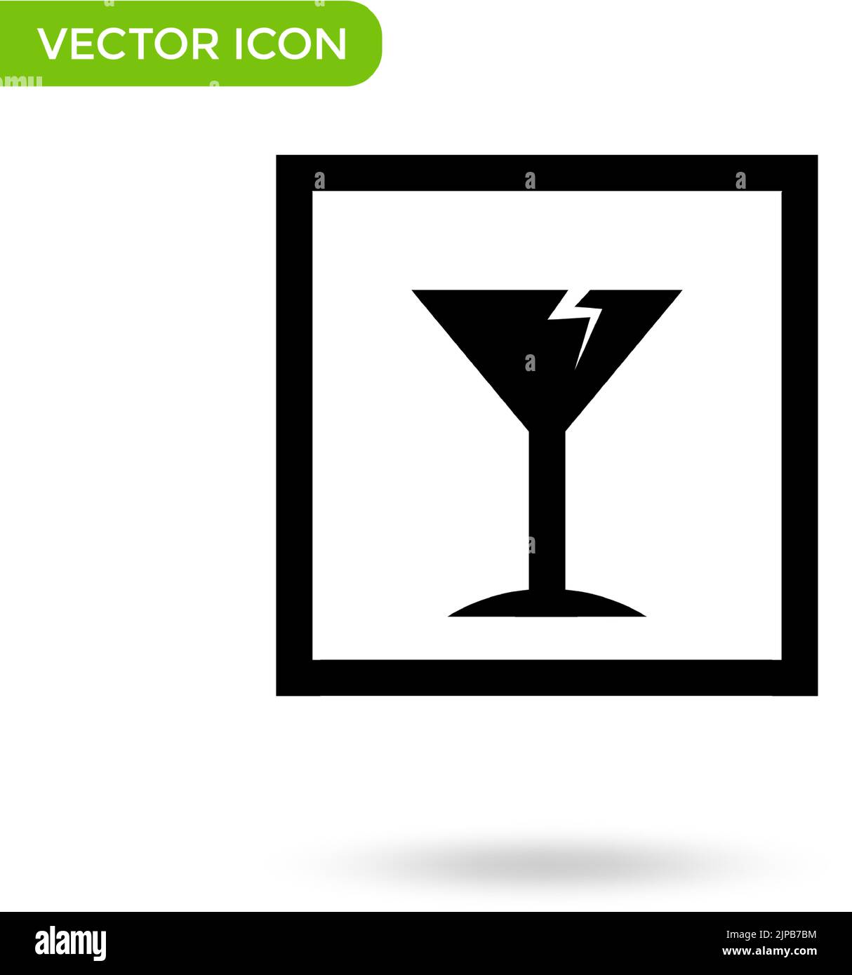 Fragile glass transportation icon. minimal and creative icon isolated ...