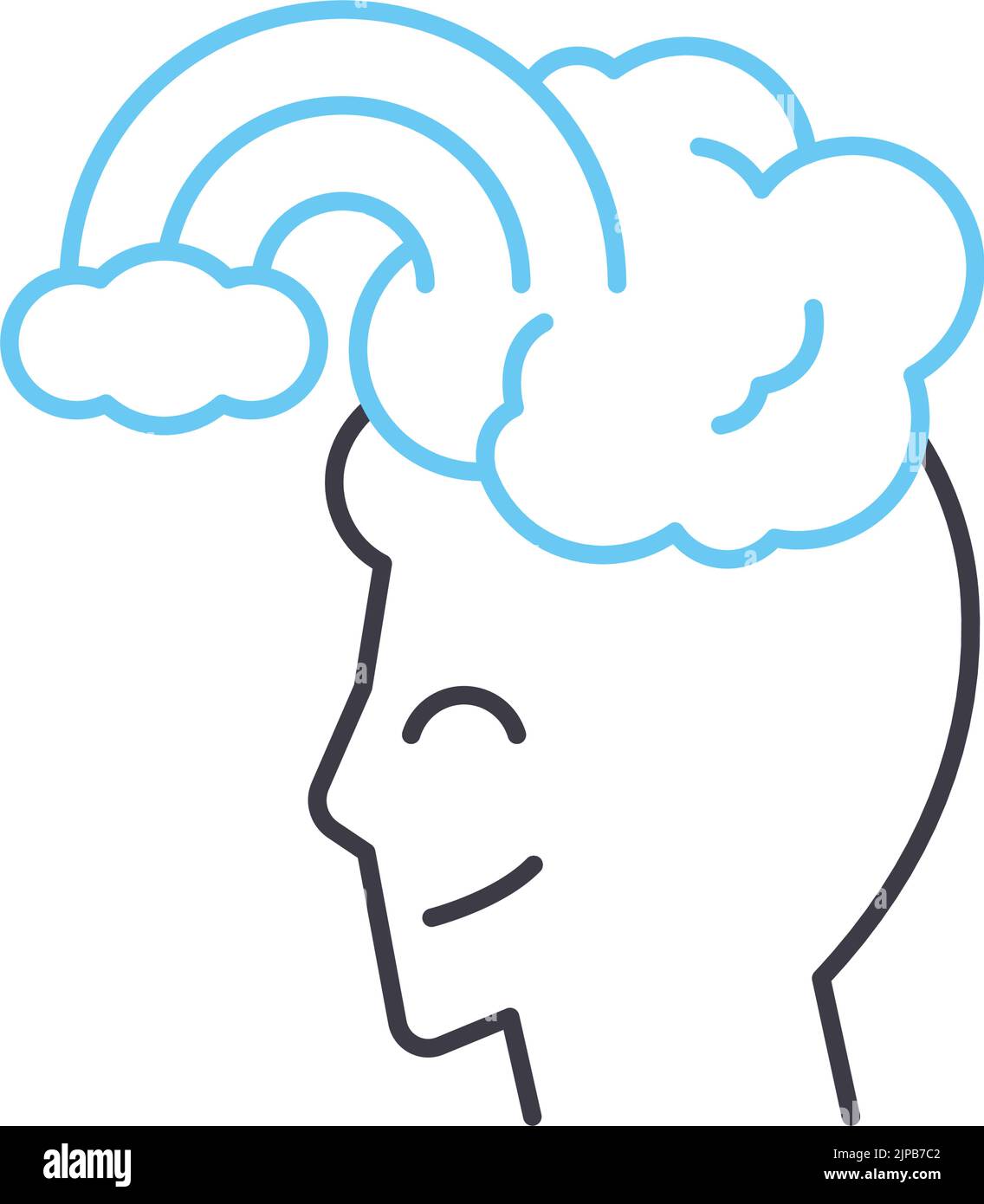 inspiration line icon, outline symbol, vector illustration, concept ...