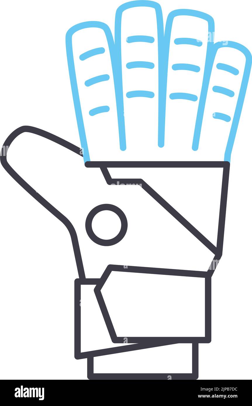 goalkeeper gloves line icon, outline symbol, vector illustration ...
