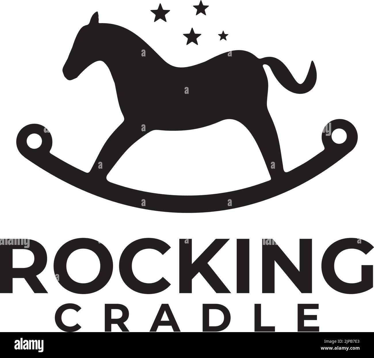 Black horse rocking cradle icon vector logo design Stock Vector Image ...