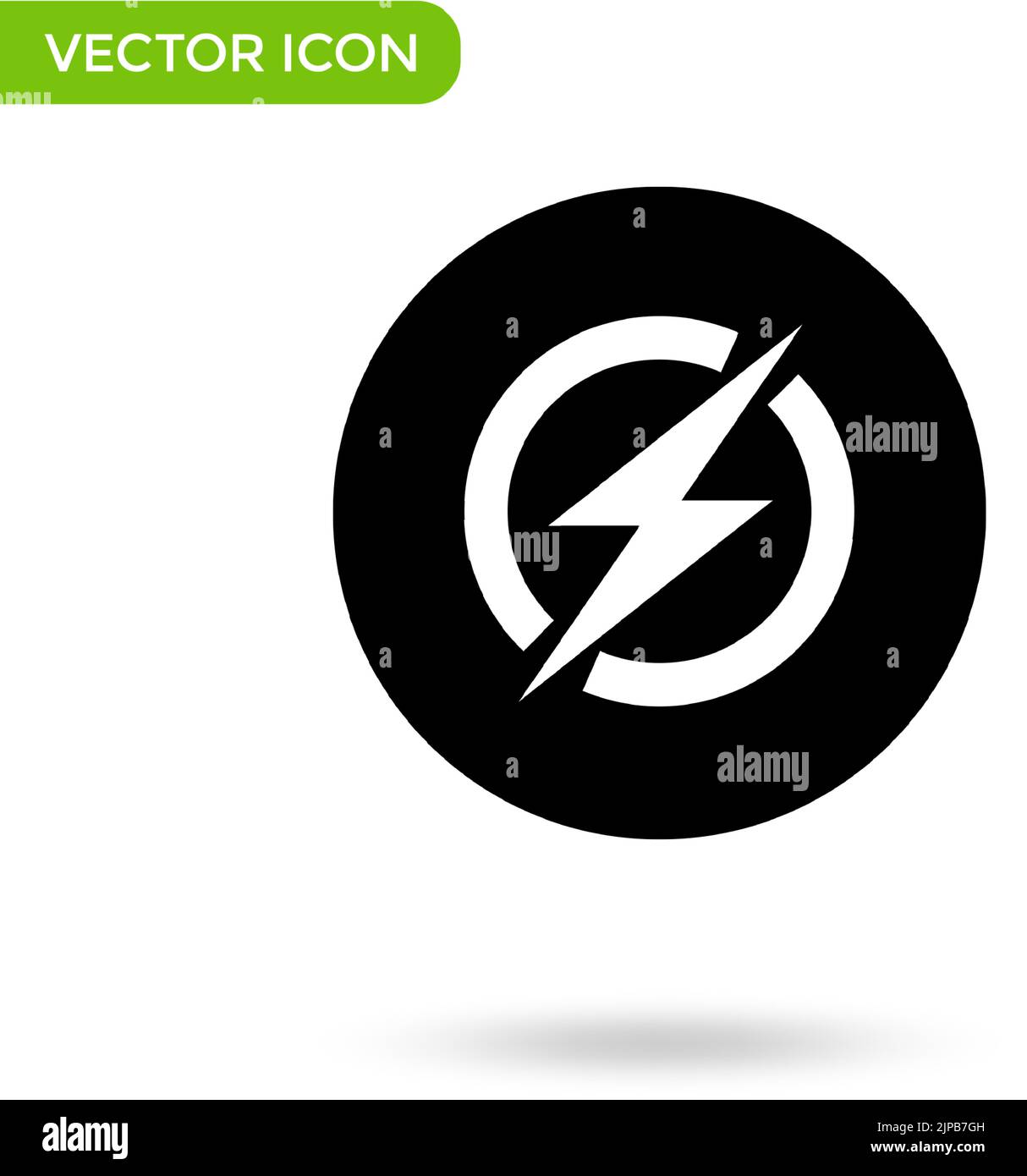 thunder bolt circle icon. minimal and creative icon isolated on white ...