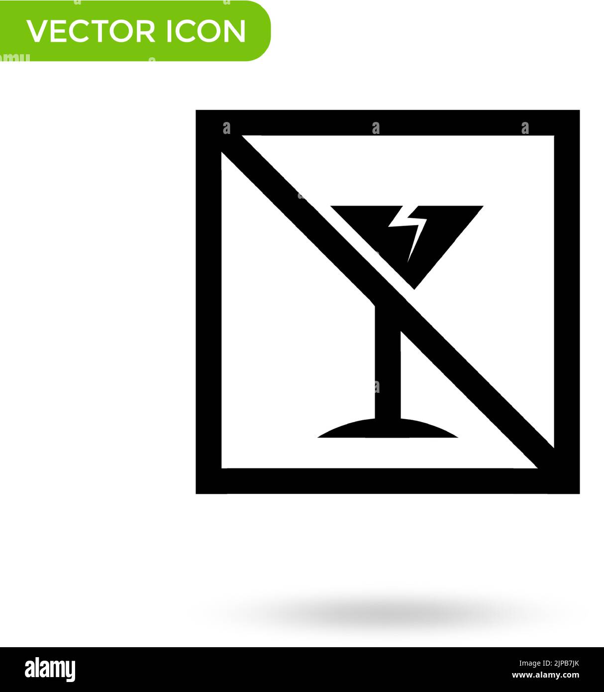 Fragile glass transportation icon. minimal and creative icon isolated ...