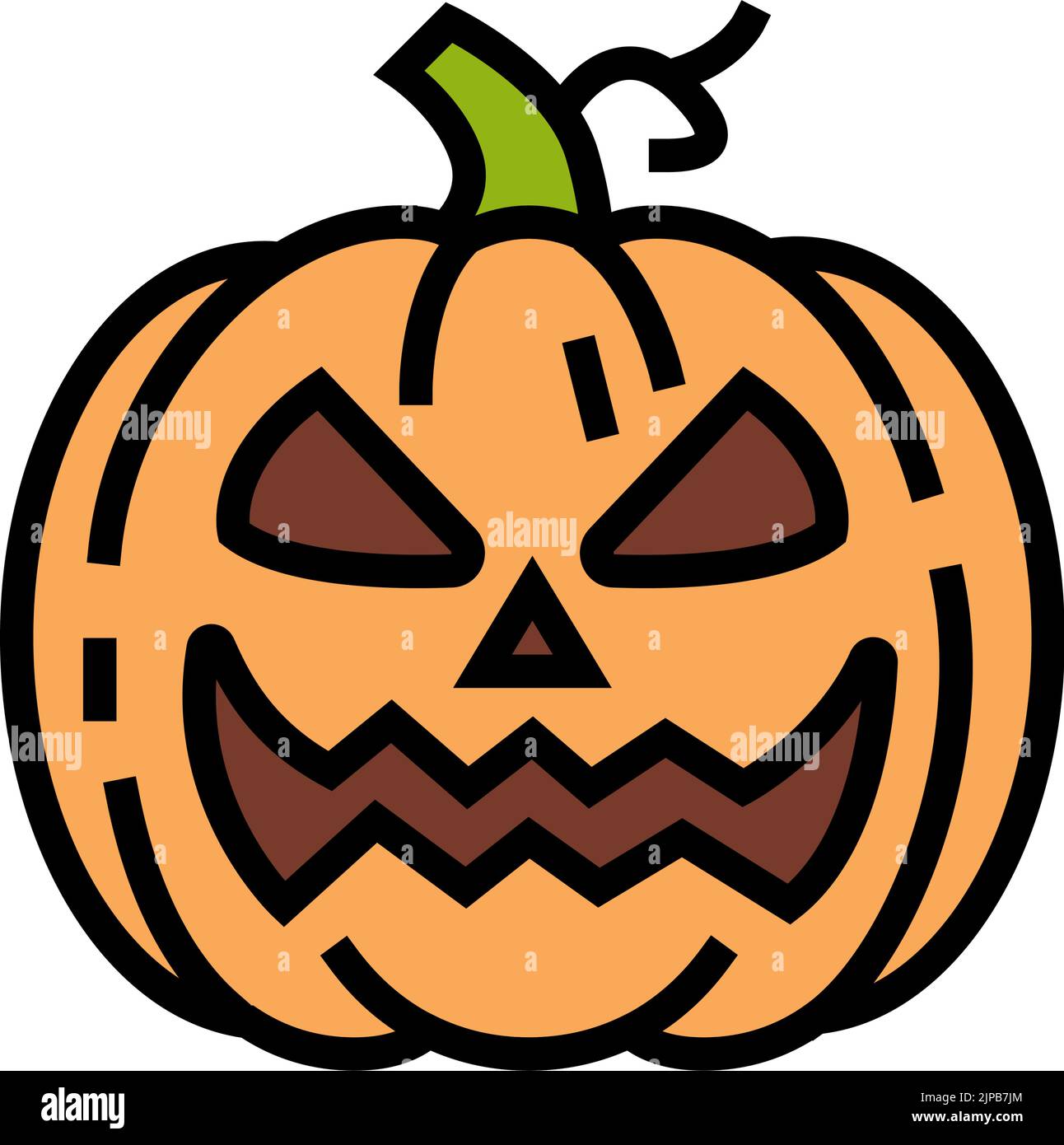 halloween pumpkin face color icon vector illustration Stock Vector ...
