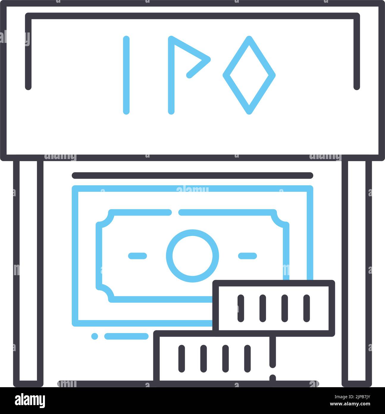 ipo market line icon, outline symbol, vector illustration, concept sign ...