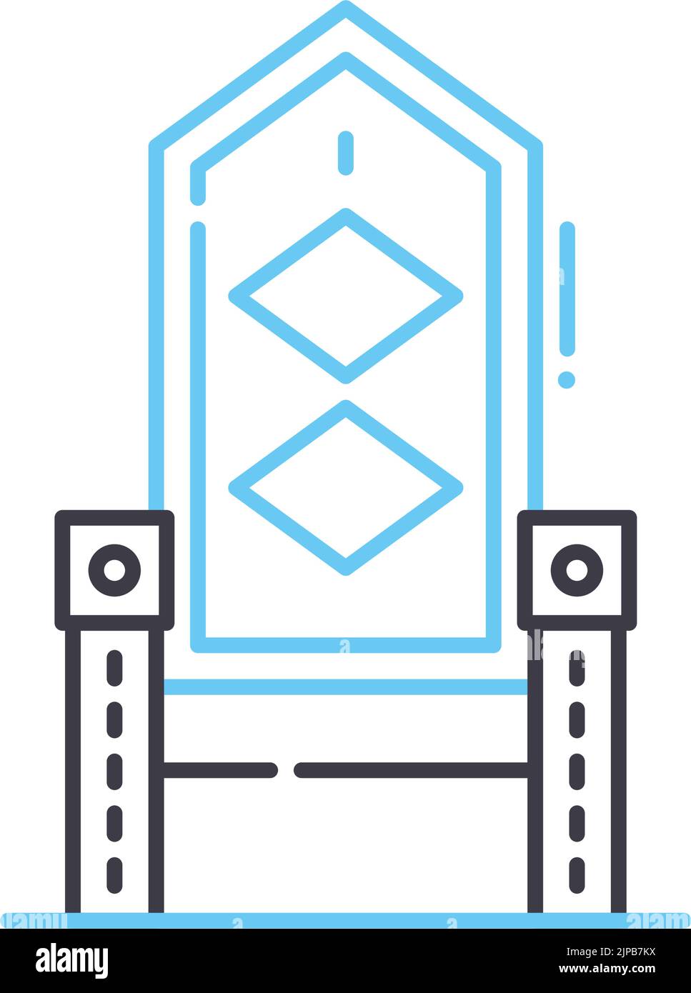 throne line icon, outline symbol, vector illustration, concept sign ...