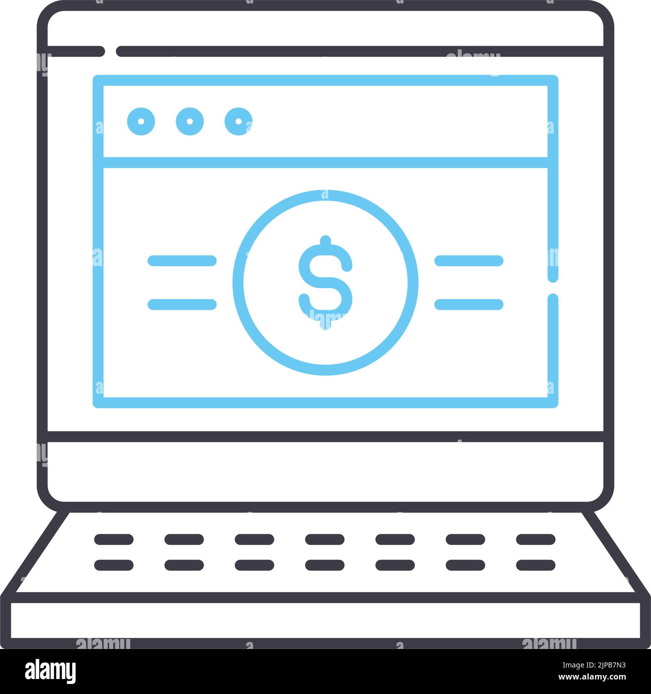 online fees line icon, outline symbol, vector illustration, concept ...