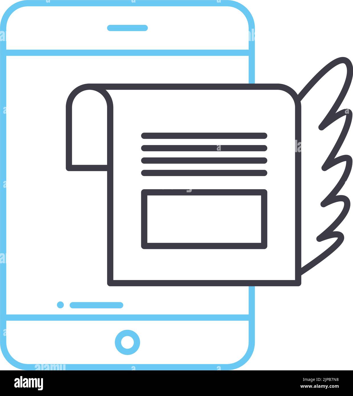 news feed line icon, outline symbol, vector illustration, concept sign ...