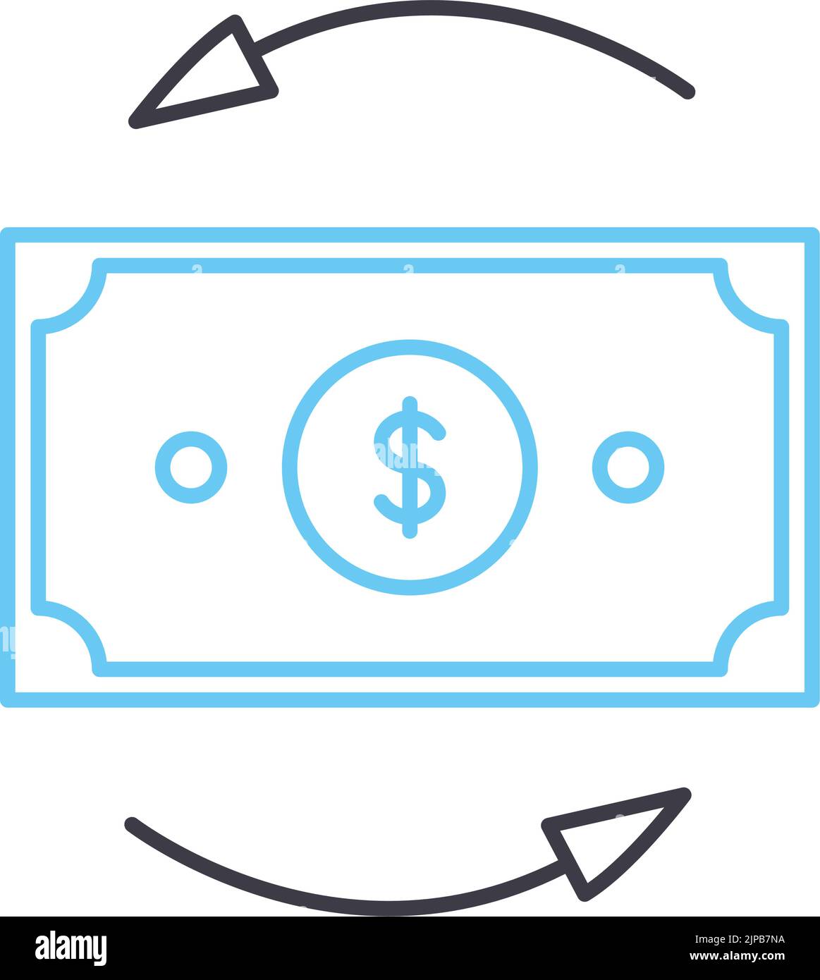 funds transfer line icon, outline symbol, vector illustration, concept ...