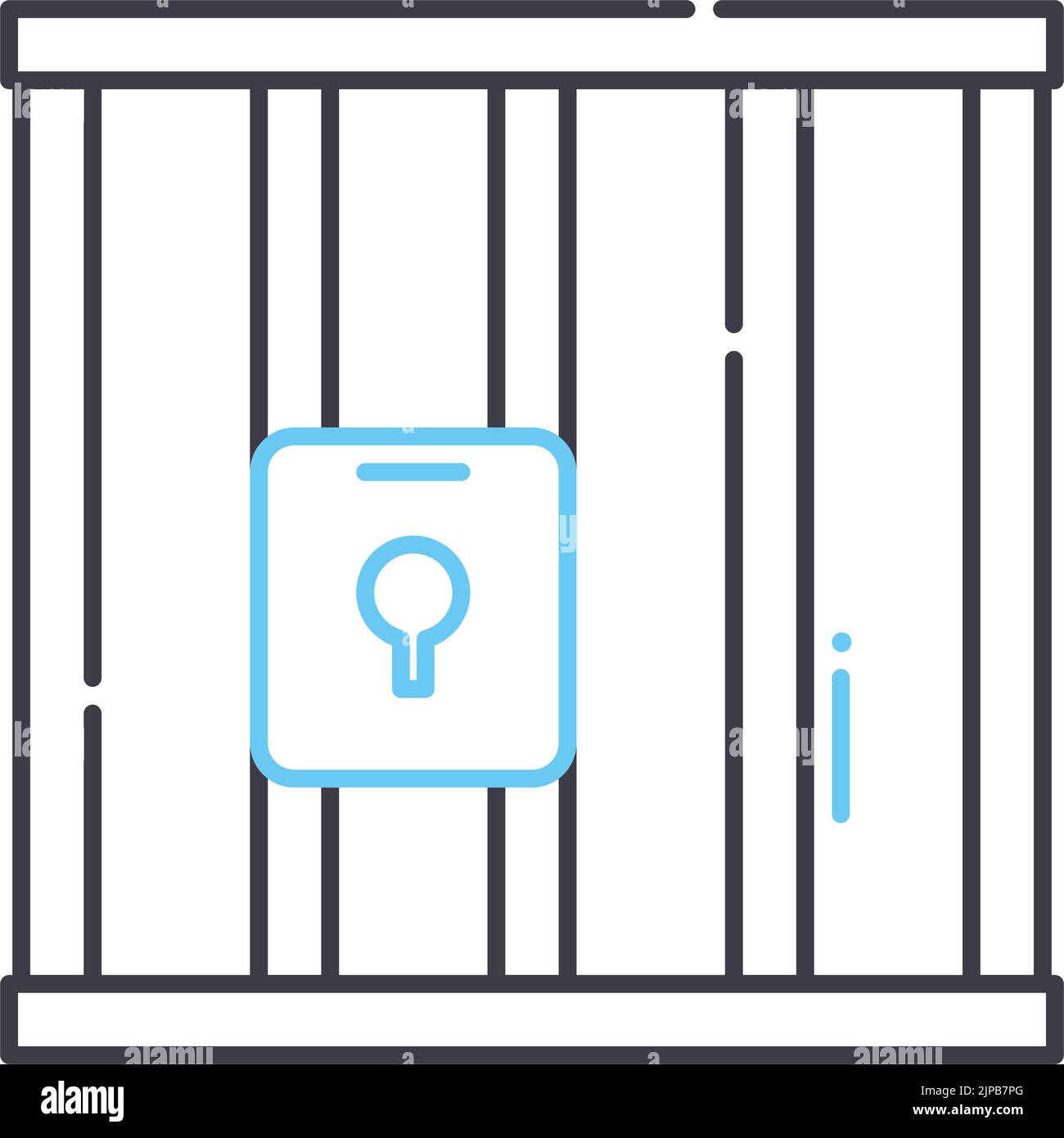 jail line icon, outline symbol, vector illustration, concept sign Stock ...