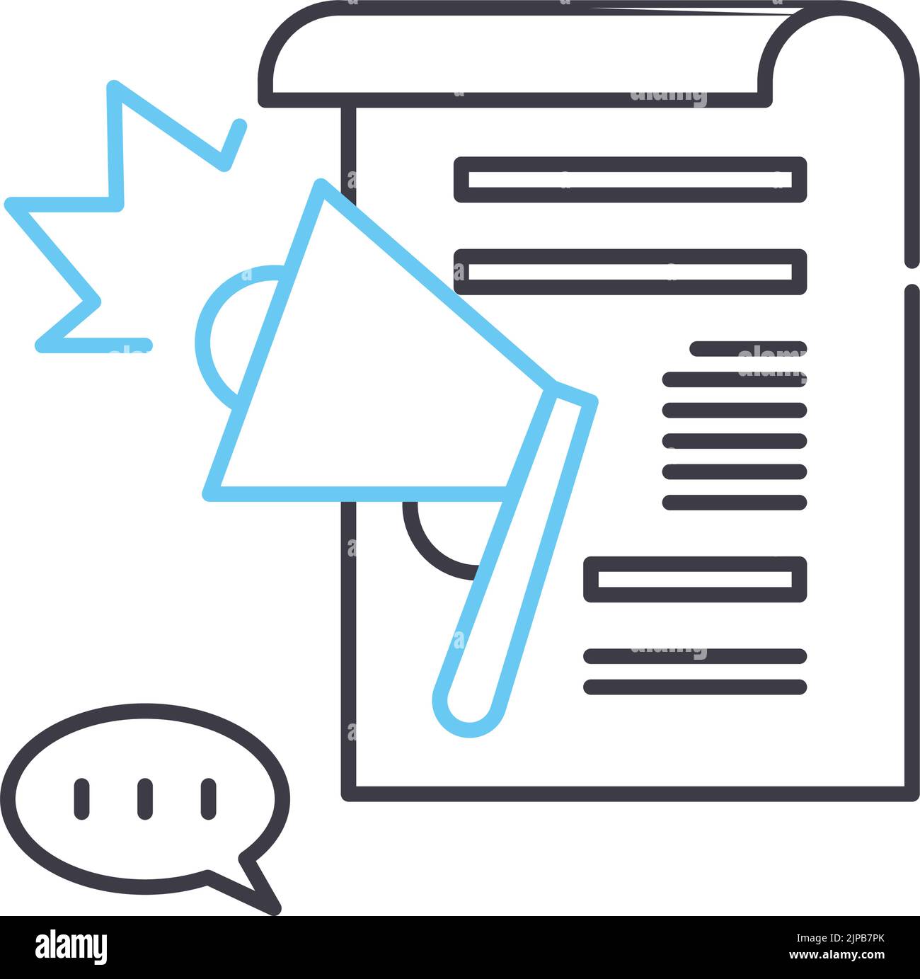 publicity line icon, outline symbol, vector illustration, concept sign ...