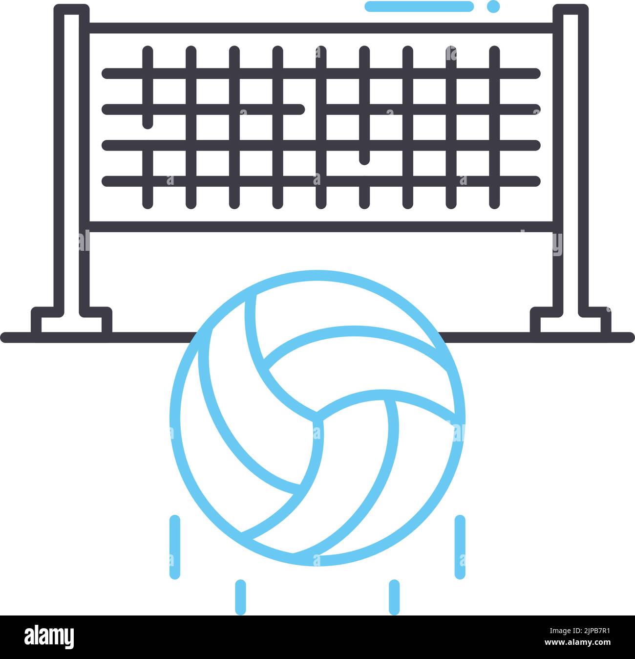 volleyball line icon, outline symbol, vector illustration, concept sign ...