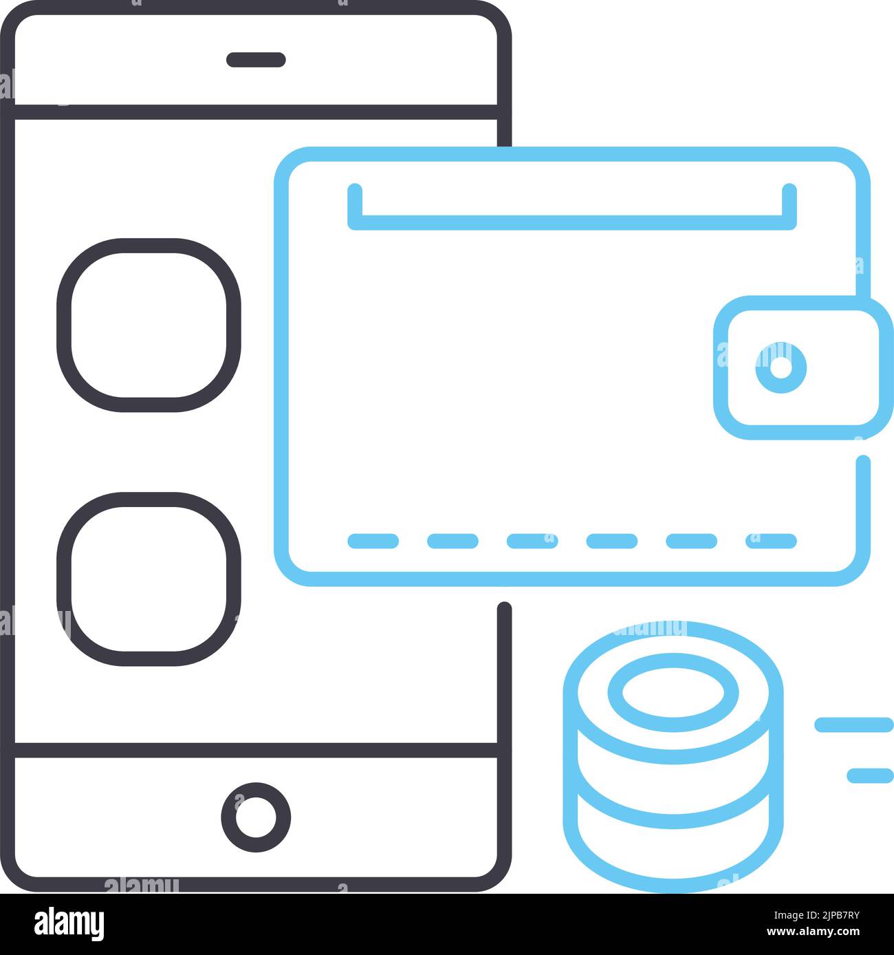 wallet balance line icon, outline symbol, vector illustration, concept sign Stock Vector Image ...