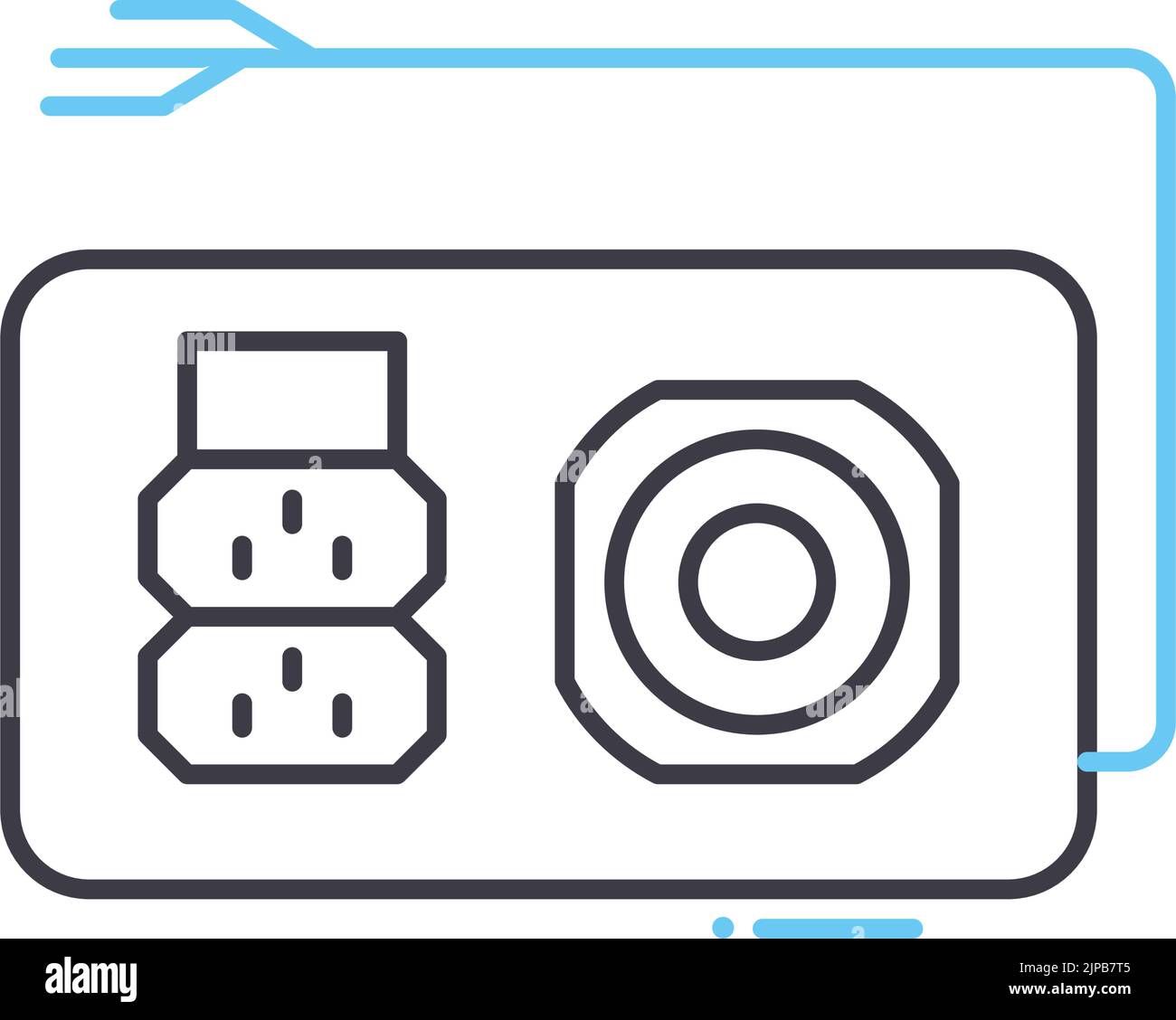 power suuply unit line icon, outline symbol, vector illustration, concept sign Stock Vector ...