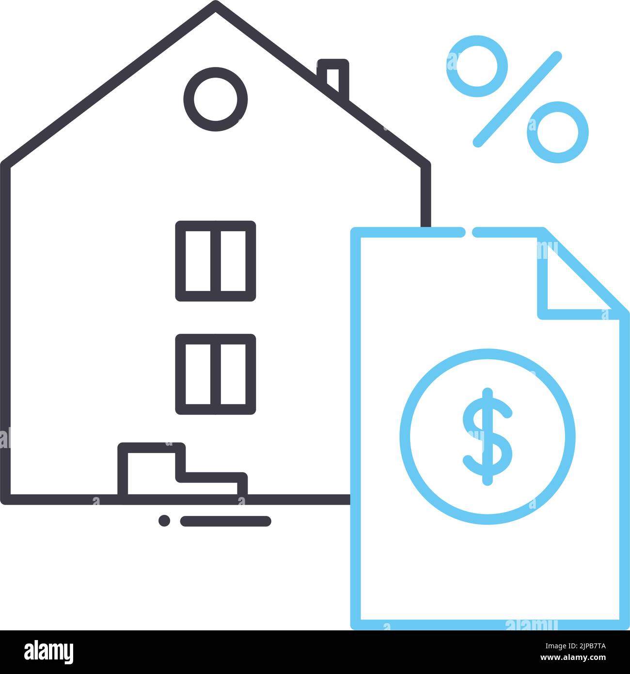home mortgage line icon, outline symbol, vector illustration, concept ...