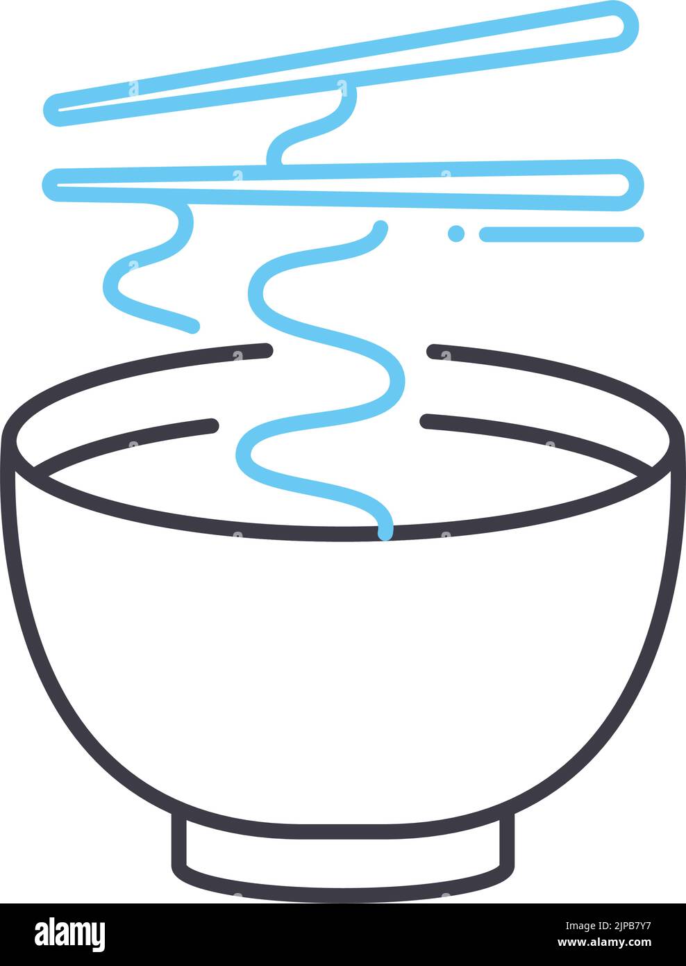 noodle line icon, outline symbol, vector illustration, concept sign ...