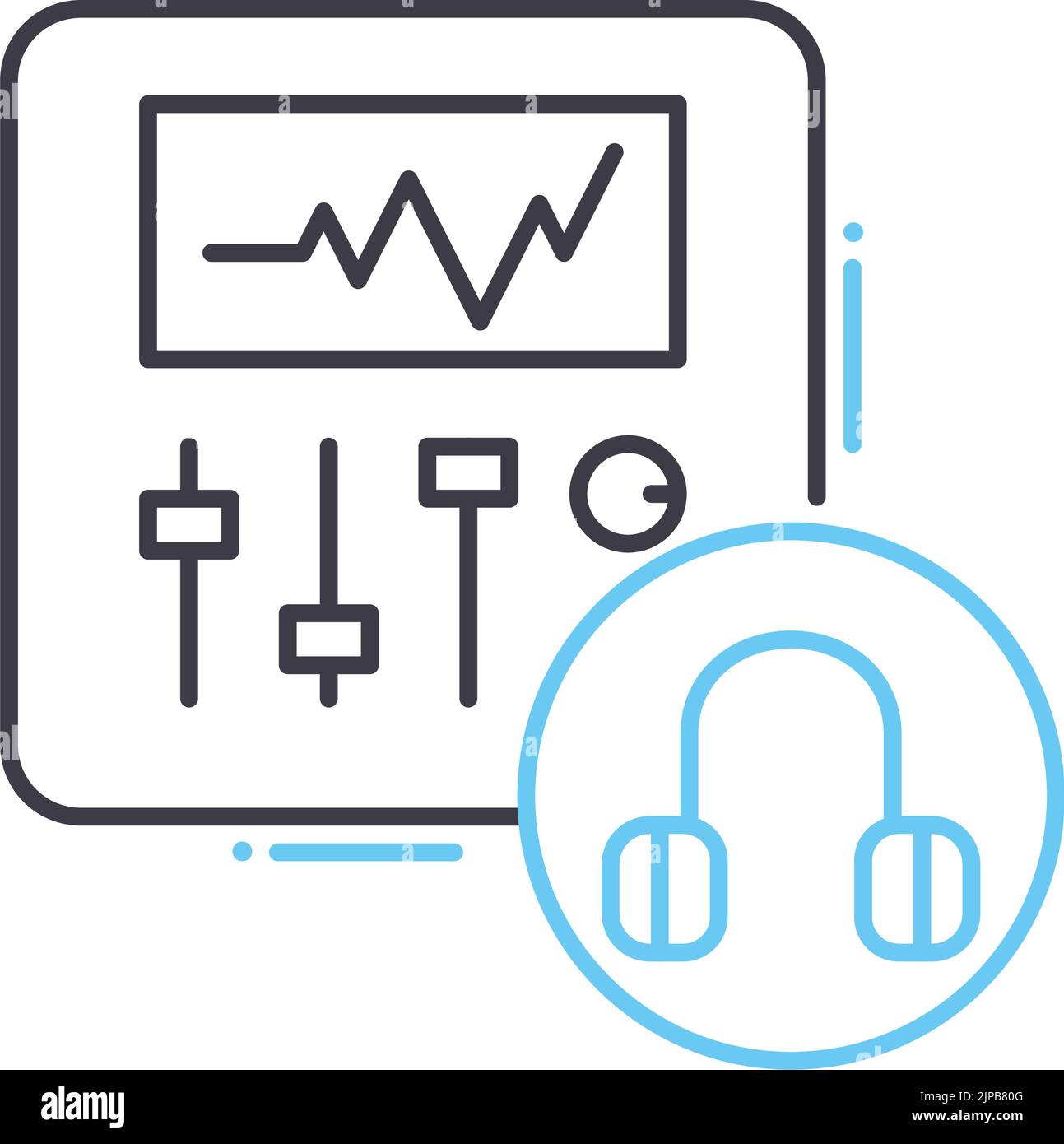 mixing line icon, outline symbol, vector illustration, concept sign ...