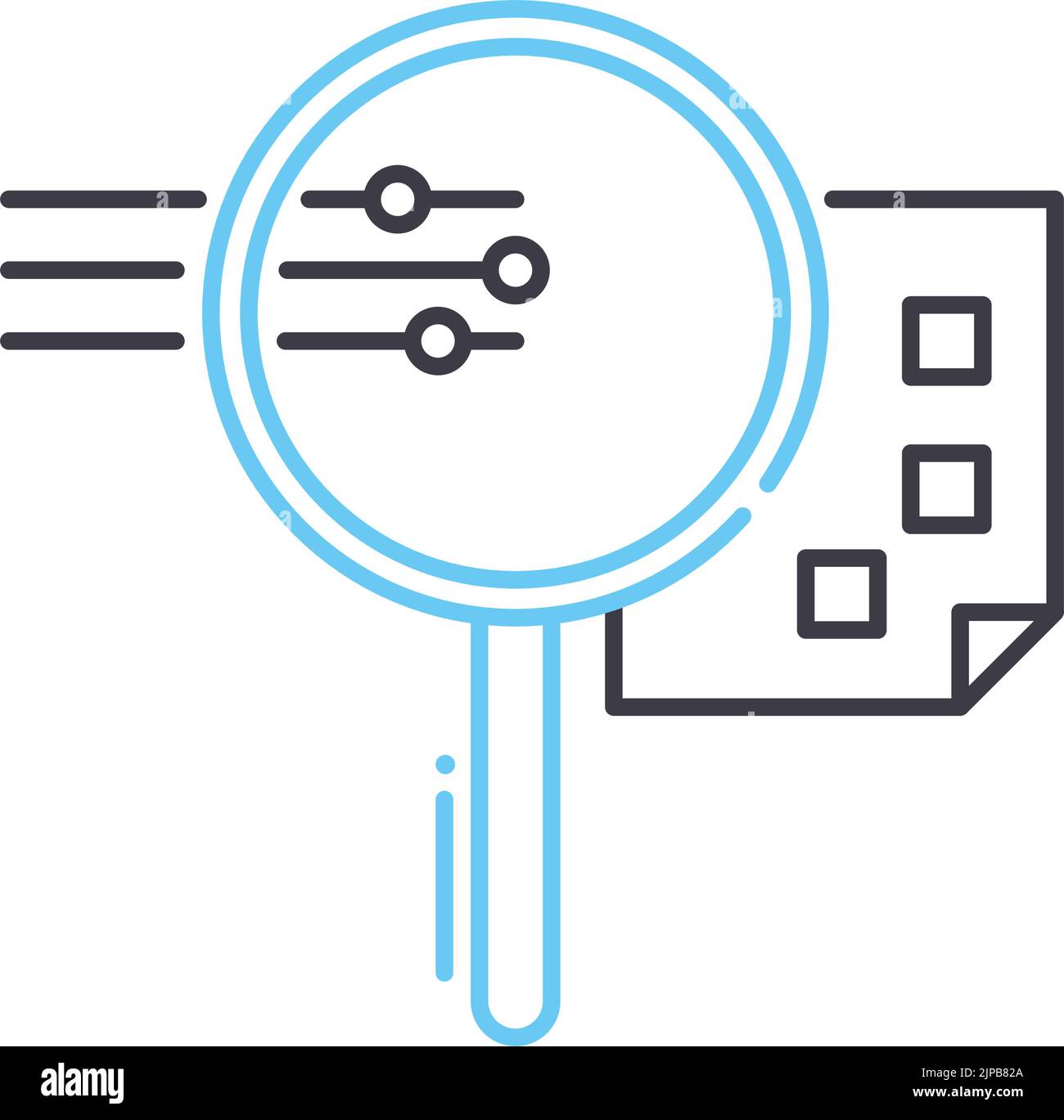 marketing research plan line icon, outline symbol, vector illustration ...