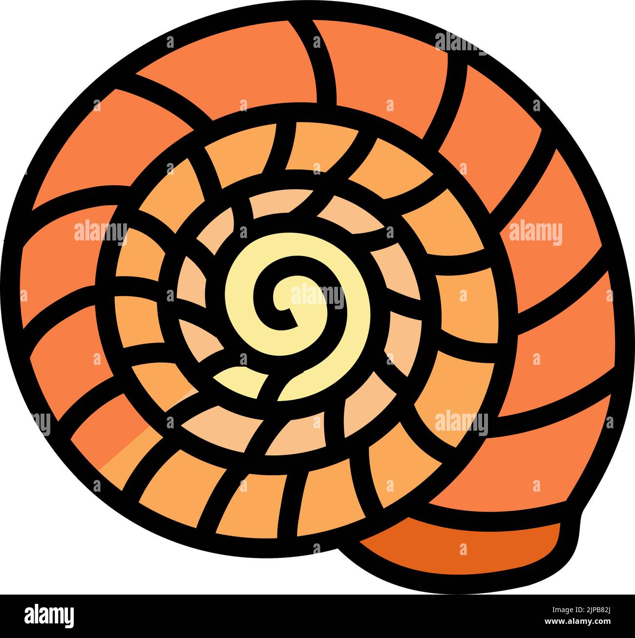 spiral seashell beach color icon vector illustration Stock Vector Image ...