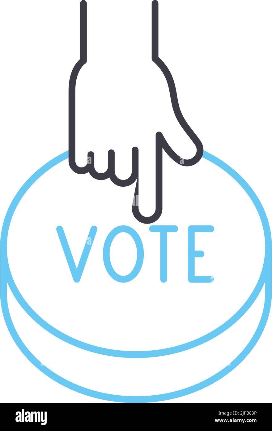 voting line icon, outline symbol, vector illustration, concept sign ...
