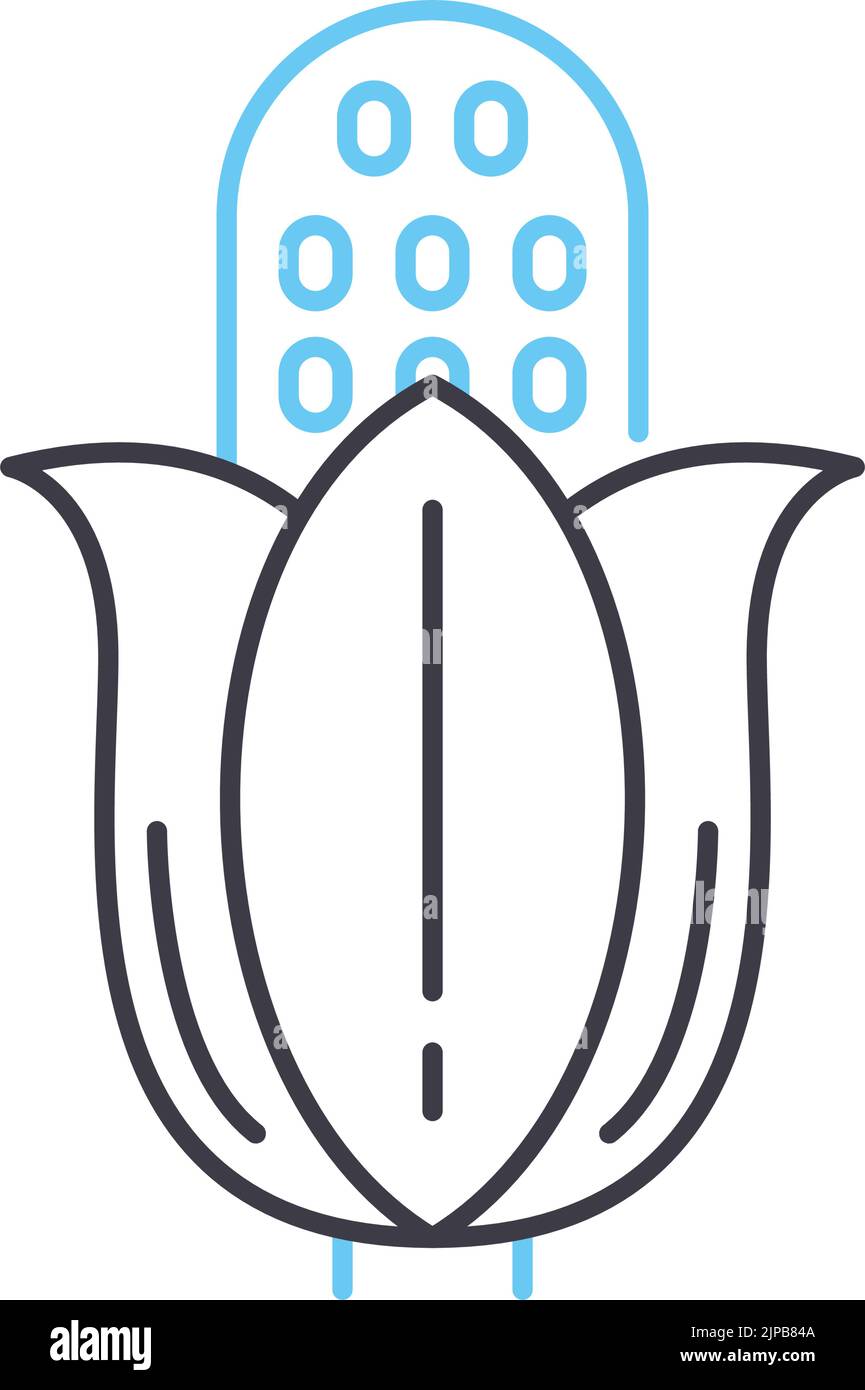kitchen corn kerneler line icon, outline symbol, vector illustration ...
