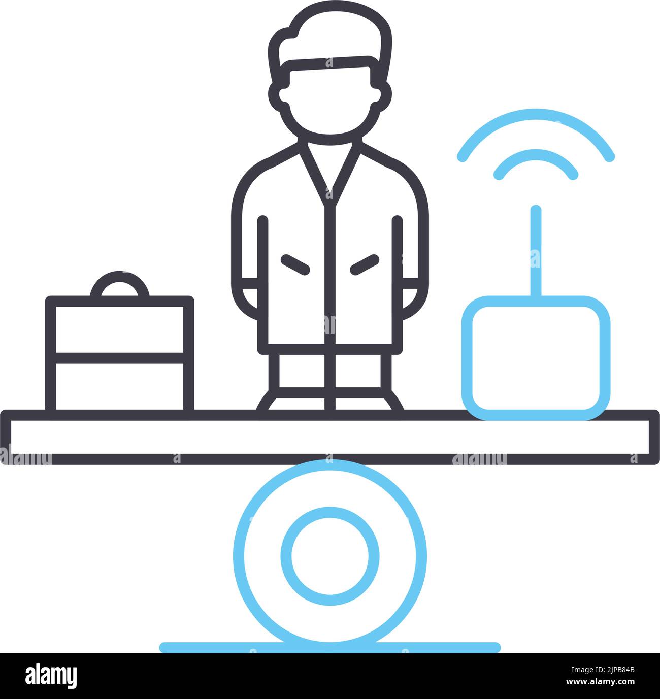 work play balance line icon, outline symbol, vector illustration, concept sign Stock Vector ...