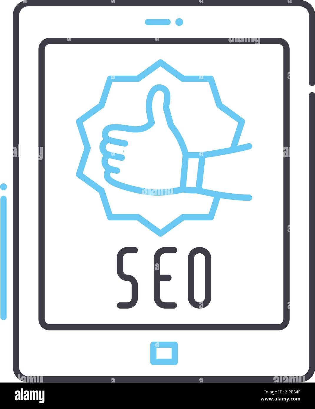 mobile marketing plan line icon, outline symbol, vector illustration ...