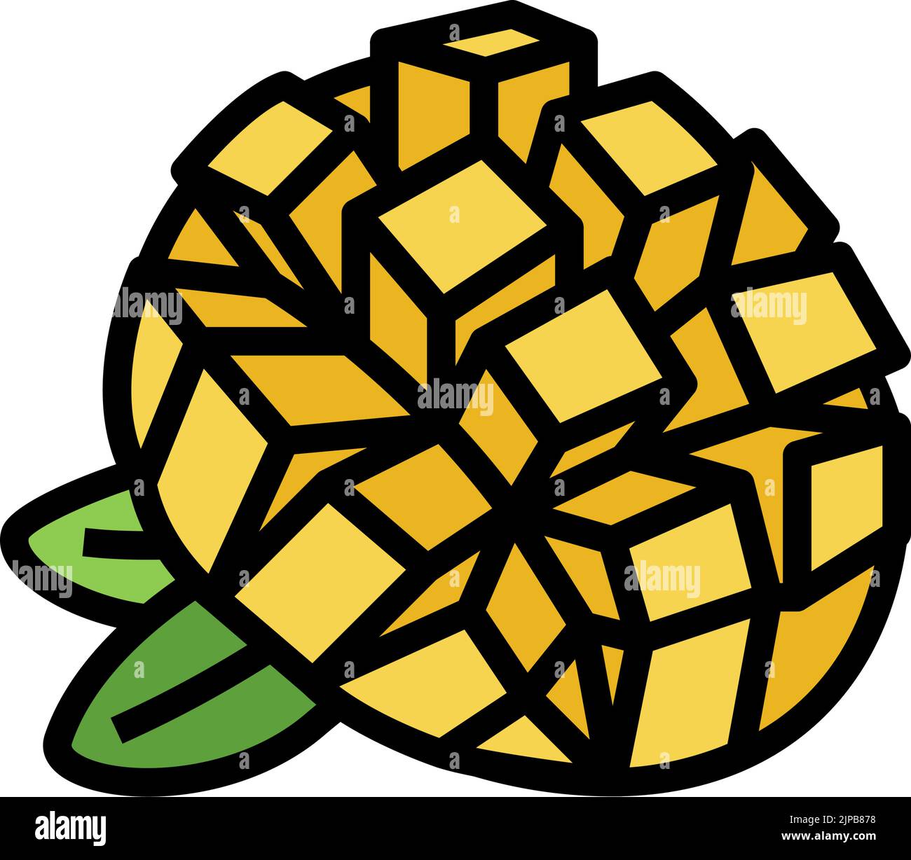 slice mango cube leaf color icon vector illustration Stock Vector Image ...