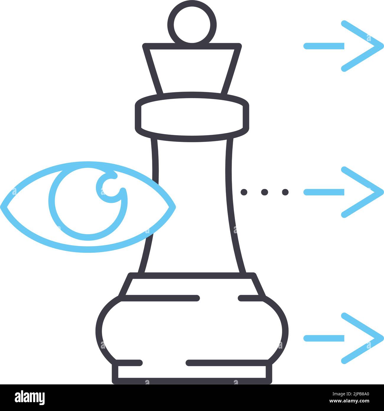 tactical move line icon, outline symbol, vector illustration, concept ...