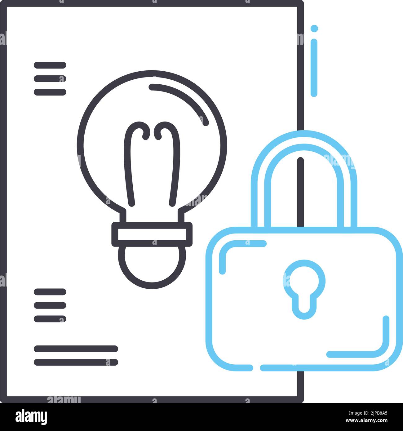 intellectual property line icon, outline symbol, vector illustration ...