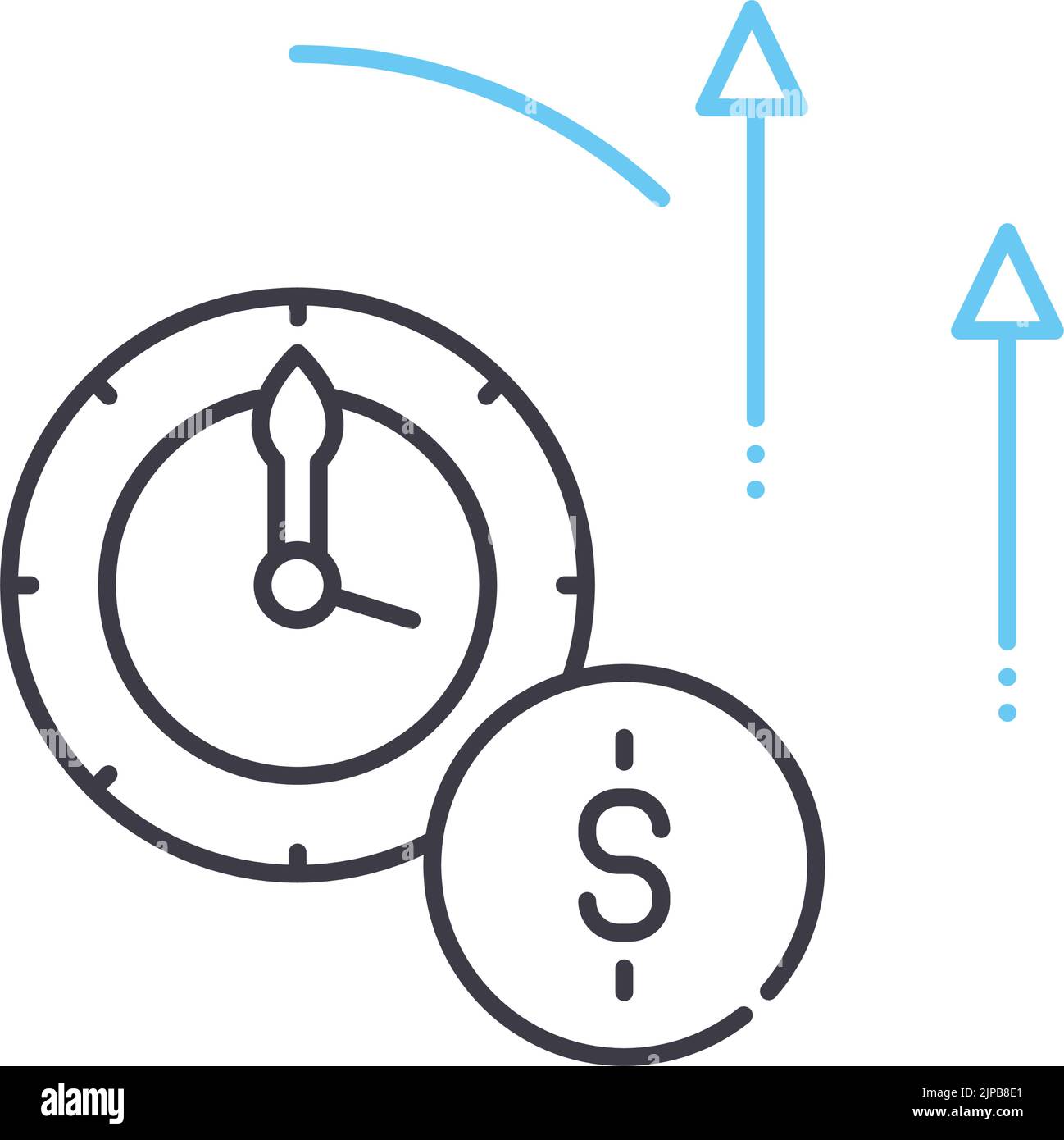 performance through time line icon, outline symbol, vector illustration, concept sign Stock ...