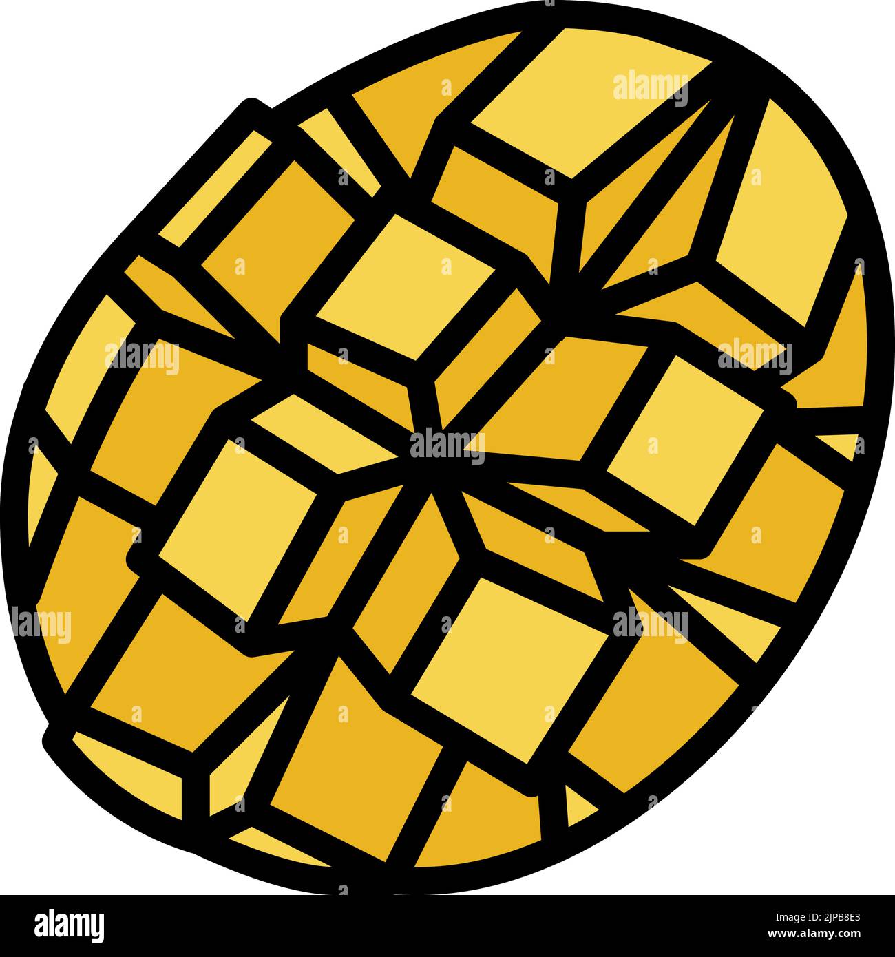 slice mango cube color icon vector illustration Stock Vector Image ...