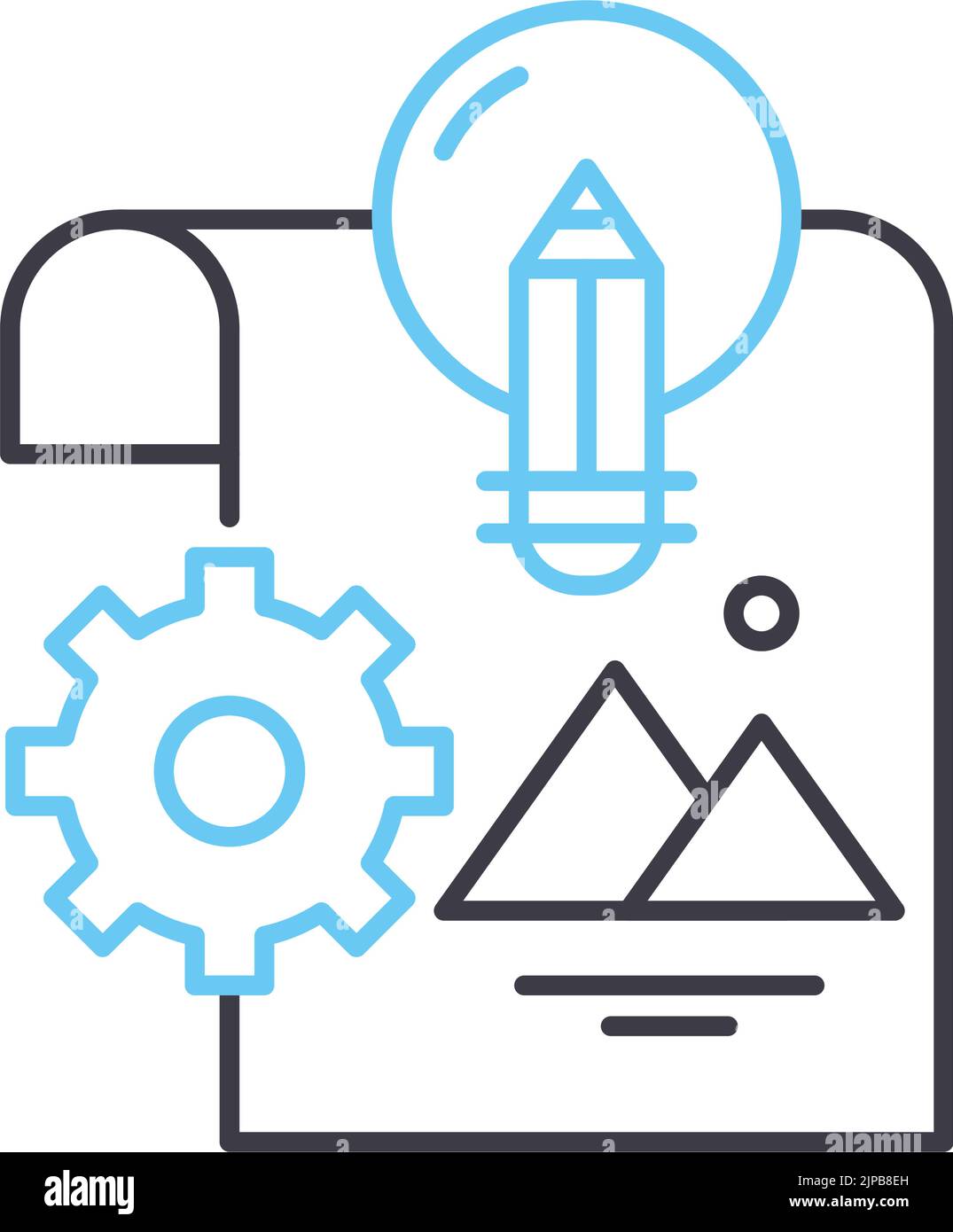 project idea line icon, outline symbol, vector illustration, concept ...