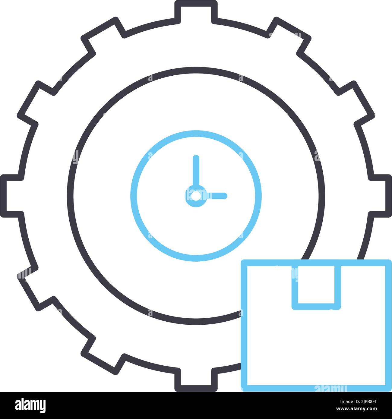 processing time line icon, outline symbol, vector illustration, concept ...