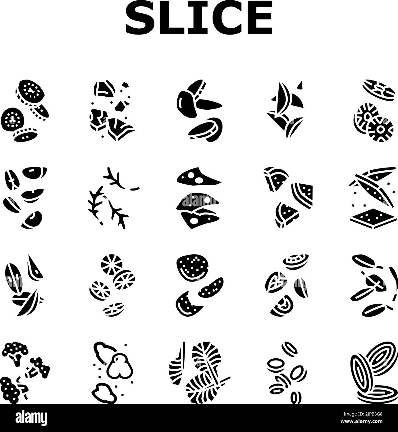 food slice cut fruit freah icons set vector Stock Vector Image & Art ...