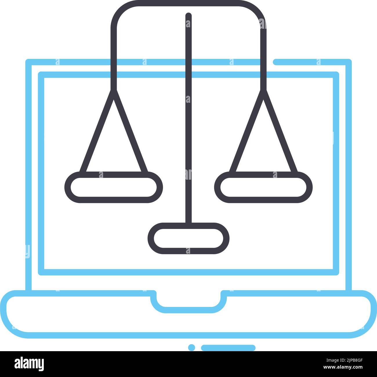 online court line icon, outline symbol, vector illustration, concept ...