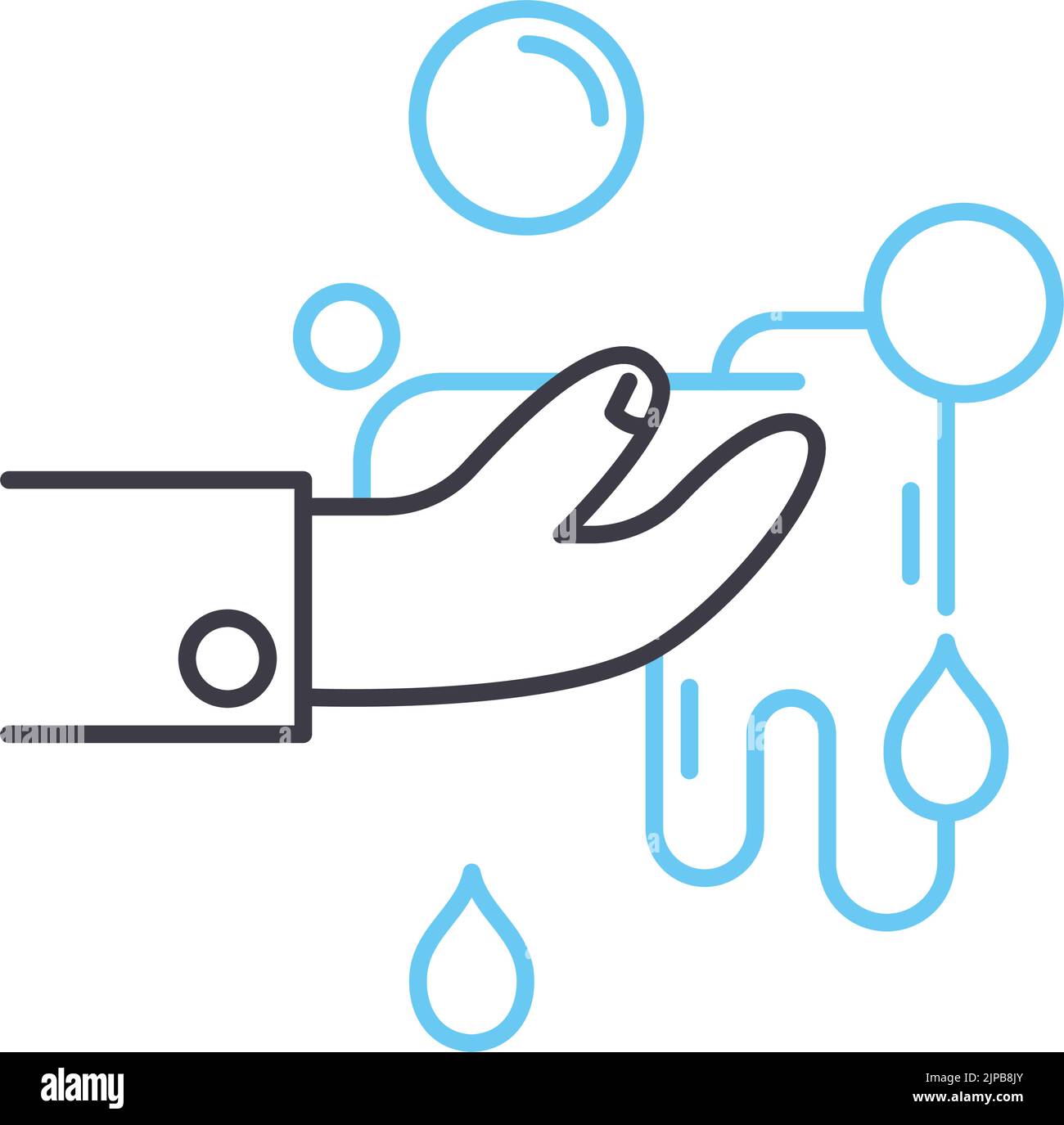 hand washing line icon, outline symbol, vector illustration, concept ...